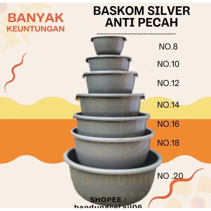 Jual baskom plastik silver baskom bulat serbaguna bak bulat jerman ...