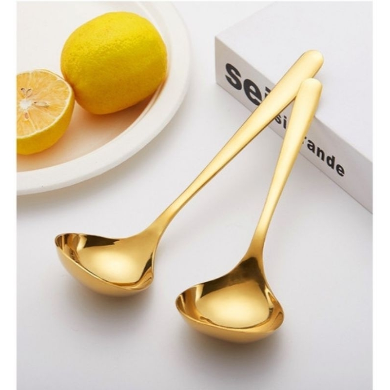 Jual Centong Saring-Sup Gold Stainless Premium Tebal Tahan Karat [Harga ...