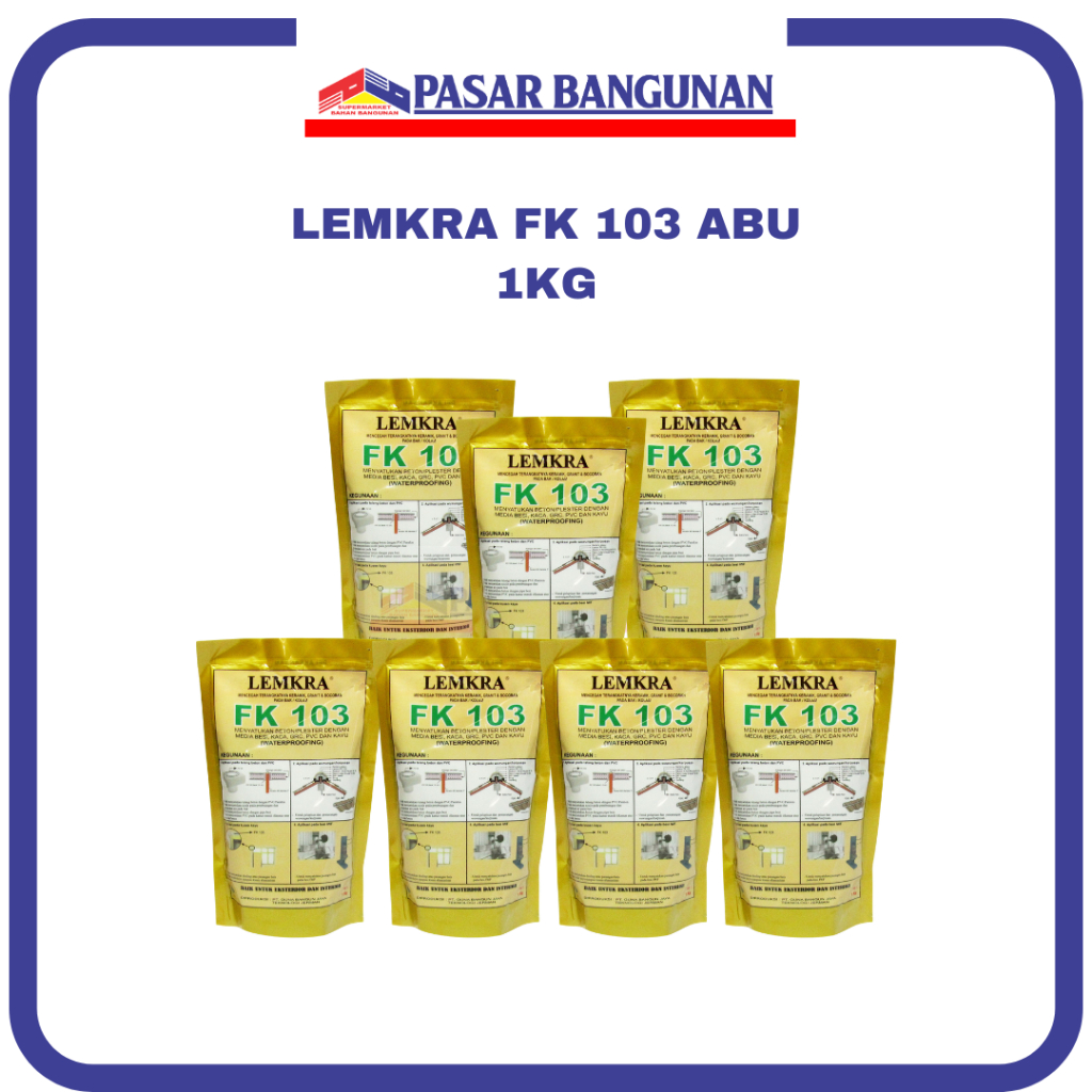 Jual LEM KERAMIK LEMKRA FK 103 ABU 1 KG dan 5Kg | Shopee Indonesia