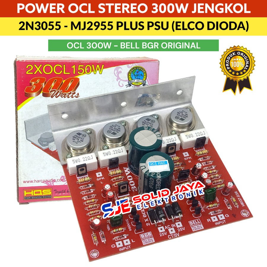 Jual KIT POWER OCL 300W STEREO JENGKOL 2N3055 MJ2955 PLUS PSU ELCO DIODA - POWER AMPLIFIER OCL ...