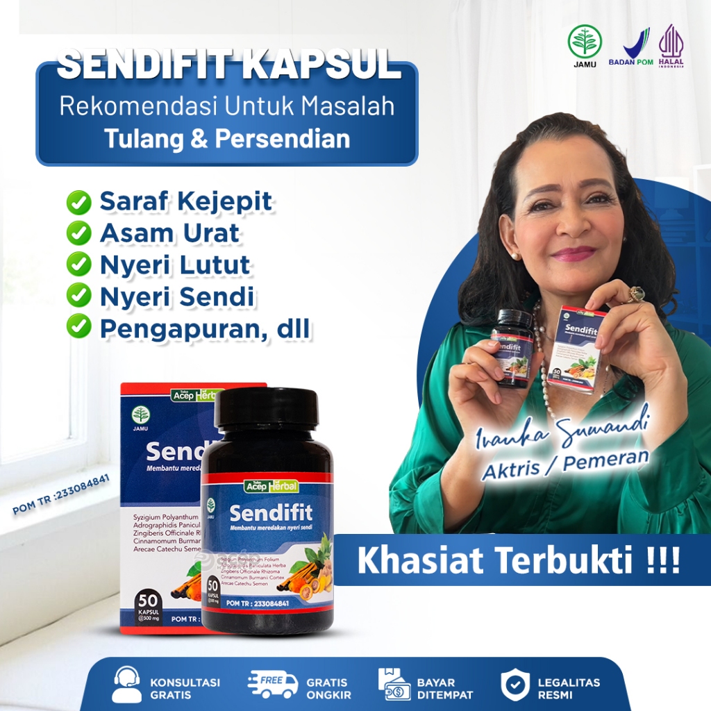 Jual Sendifit Original Obat Saraf Kejepit Nyeri Sendi Nyeri Otot Asam ...