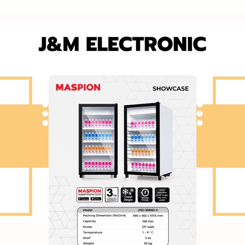 Jual MASPION showcase USG 168 liter SHOWCASE maspion USG 168 liter ndc ...