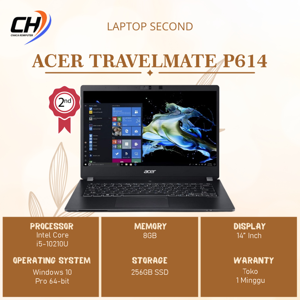 Jual Laptop Acer Travelmate P614-51-G2 Second - RAM 8GB SSD 256GB | Shopee Indonesia