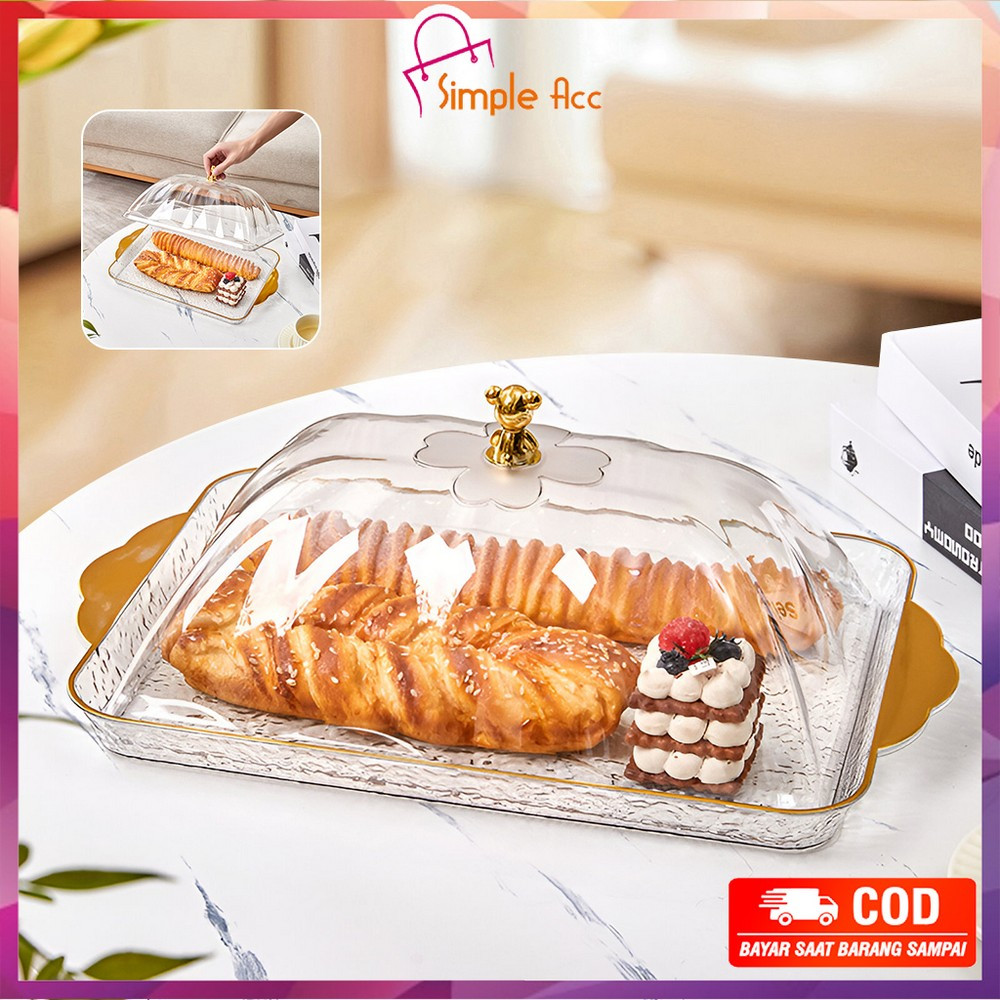 Jual DO-C1206 Set Nampan Saji Transparan Aesthetic dengan Tutup Nampan ...