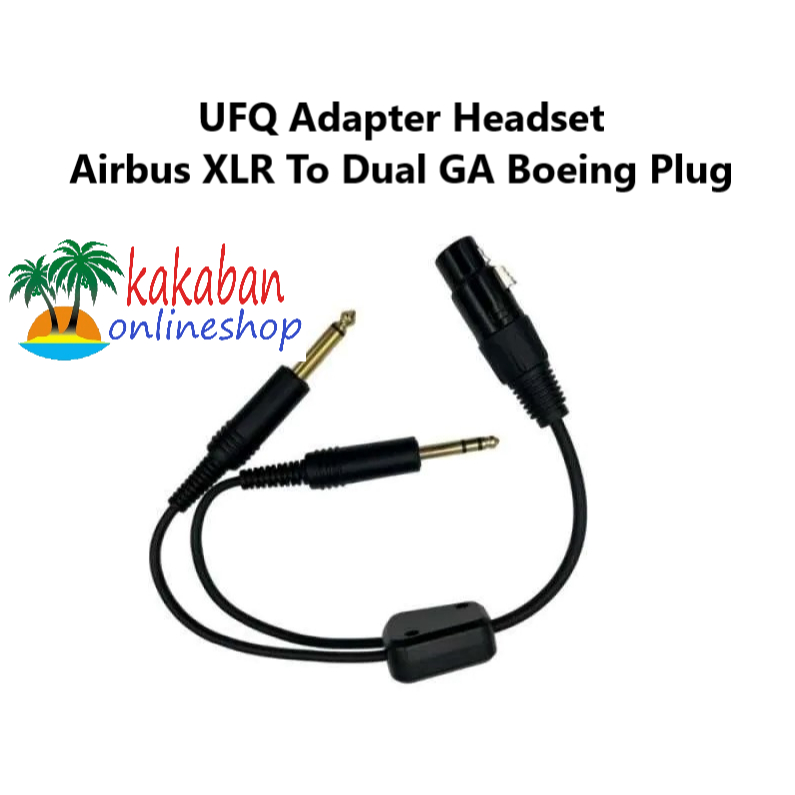 Jual UFQ Adapter Headset Airbus XLR To Dual GA Boeing Plug | Shopee ...