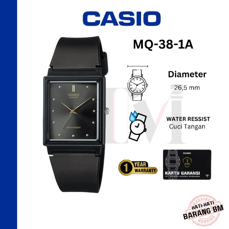 Jual CASIO MQ-38-1A Jam Tangan Unisex Original Analog Karet Classic Antiair MQ-38-1ADF MQ38 ...