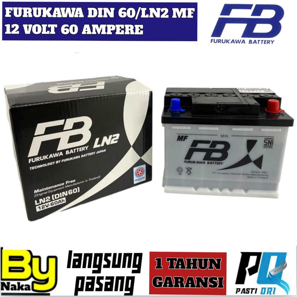 Jual Aki Mobil Inova Reborn Bensin/Fortuner Bensin Furukawa Battery LN2 MF 60 AH | Shopee Indonesia