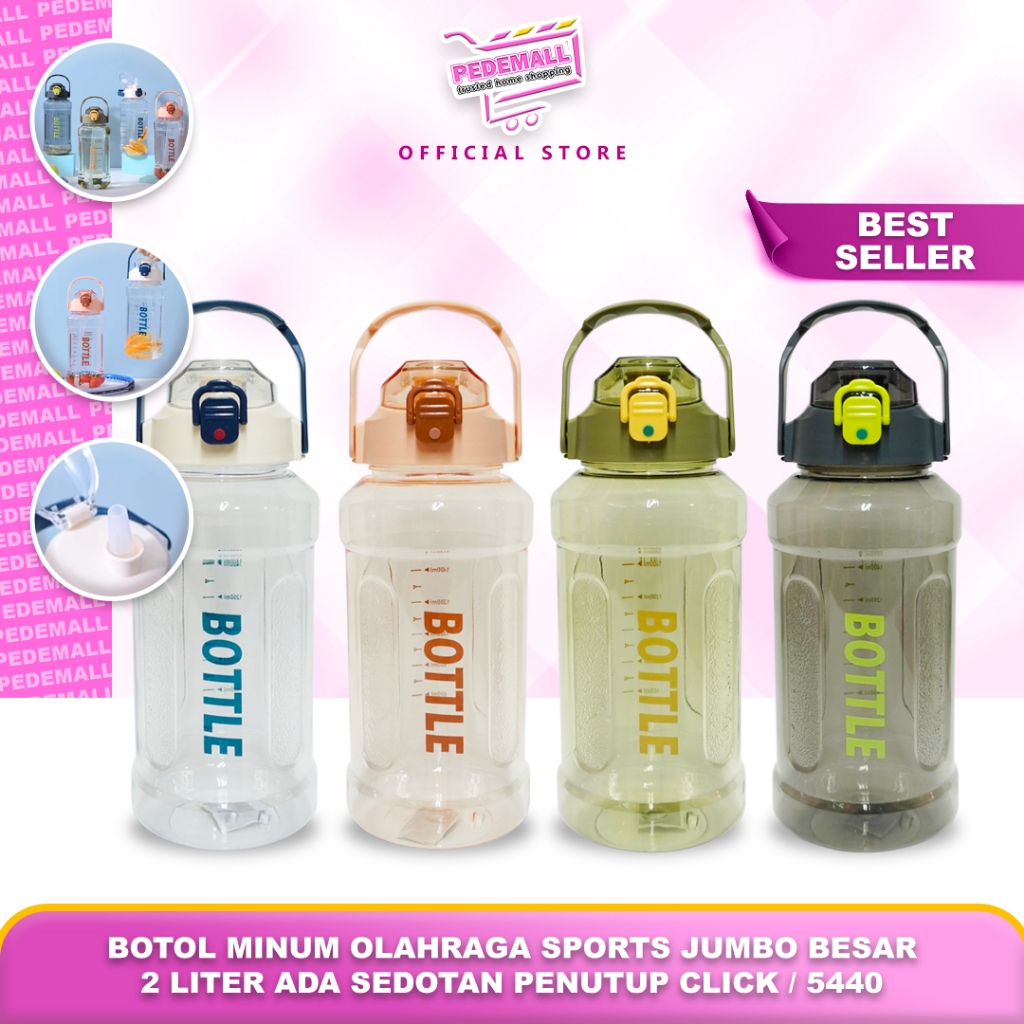 Jual Botol Minum Olahraga Sports Jumbo Besar 2 Liter Ada Sedotan ...
