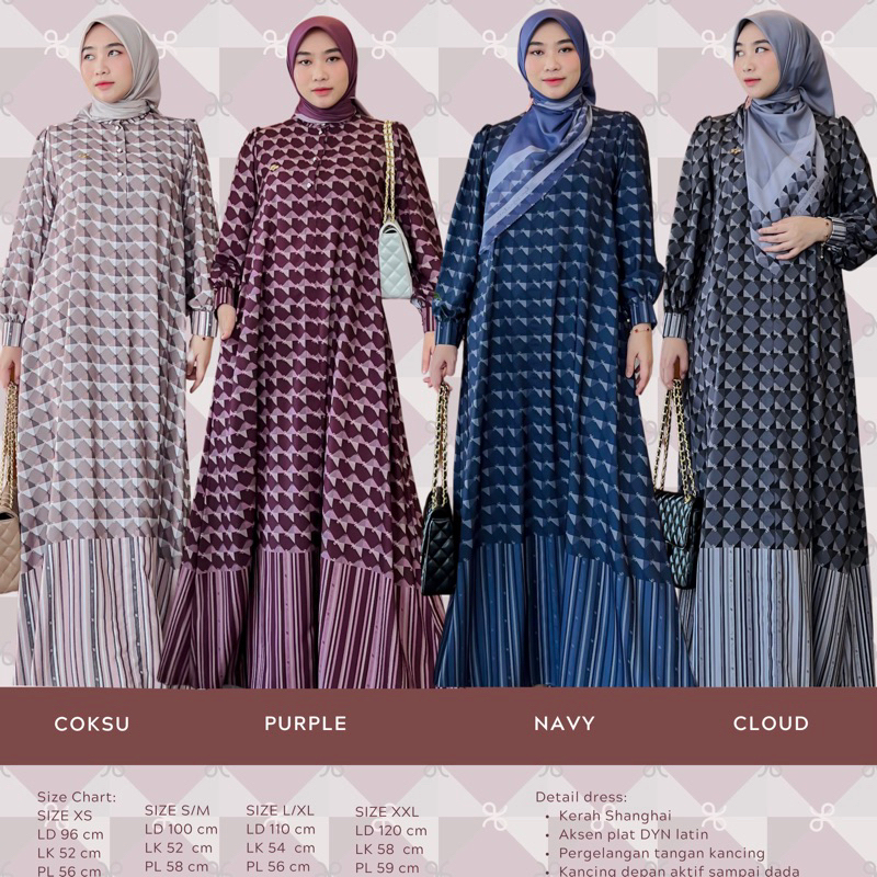 Jual DYN Signature Marine Dress | Dress Motif Monogram Exclusive ...