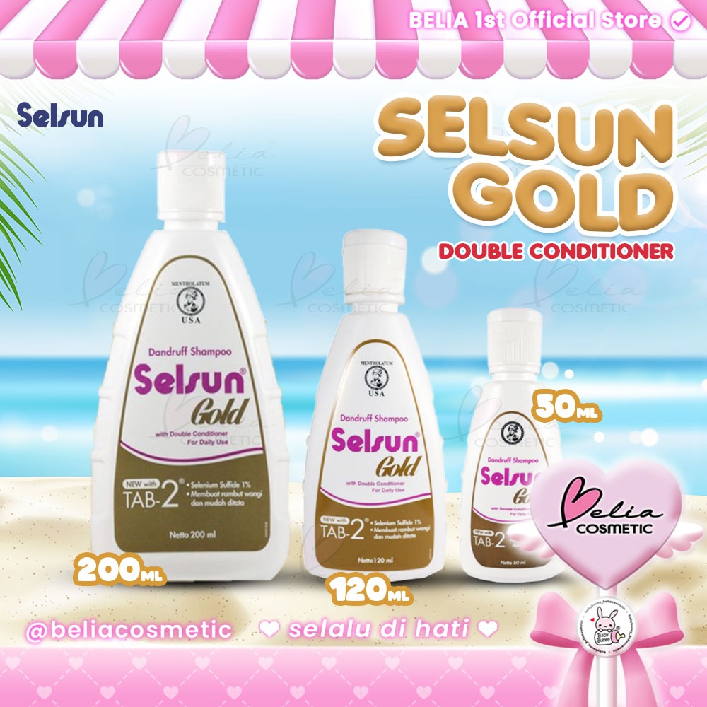 Jual BELIA SELSUN Gold Dandruff Shampoo with double conditioner ...