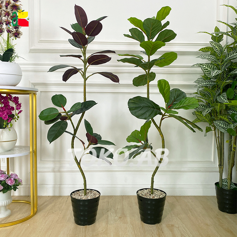 Jual 1 PAKET TANAMAN HIAS PLASTIK KARET KEBO 1,1 METER DAUN SINTETIS ...