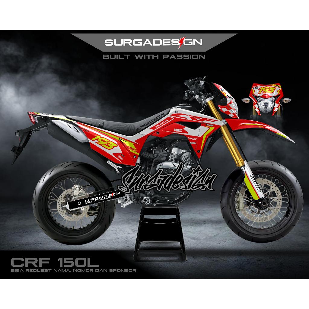 Jual DECAL CRF MERAH, DECAL CRF 150 L FULL BODY MERAH, DECAL CRF 150 L ...