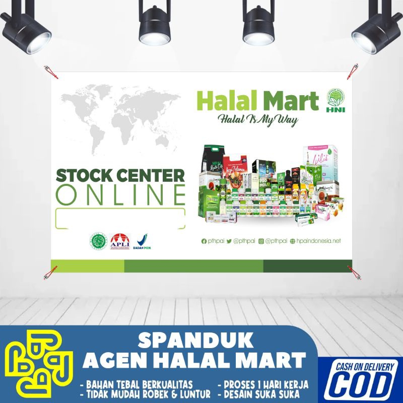 Jual SPANDUK BANNER BACKDROP AGEN HNI HALAL MART MURAH | Shopee Indonesia