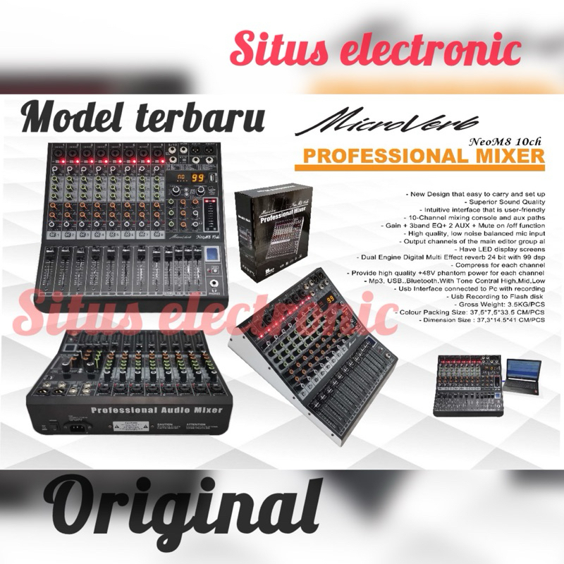 Jual mixer microverb neo m8 original effect digital 16dsp mixer 10 ...