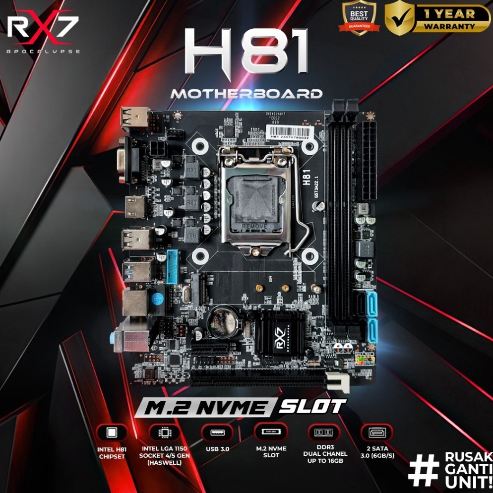 Jual Paling Laris Motherboard RX7 H81 LGA 115 DDR3 Mainboard H8UPPORT ...
