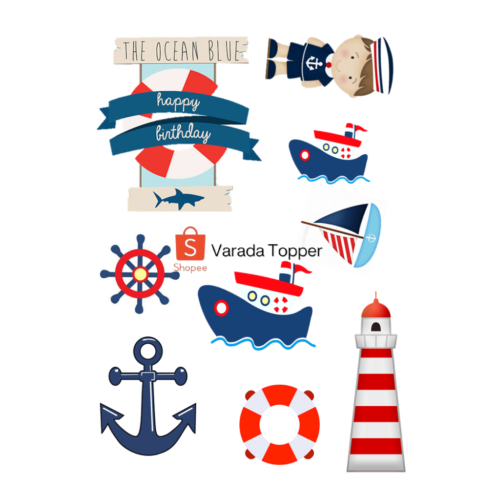 Jual Topper KAPAL LAUT Custom Nama/ Hiasan Cake NAHKODA | Shopee Indonesia
