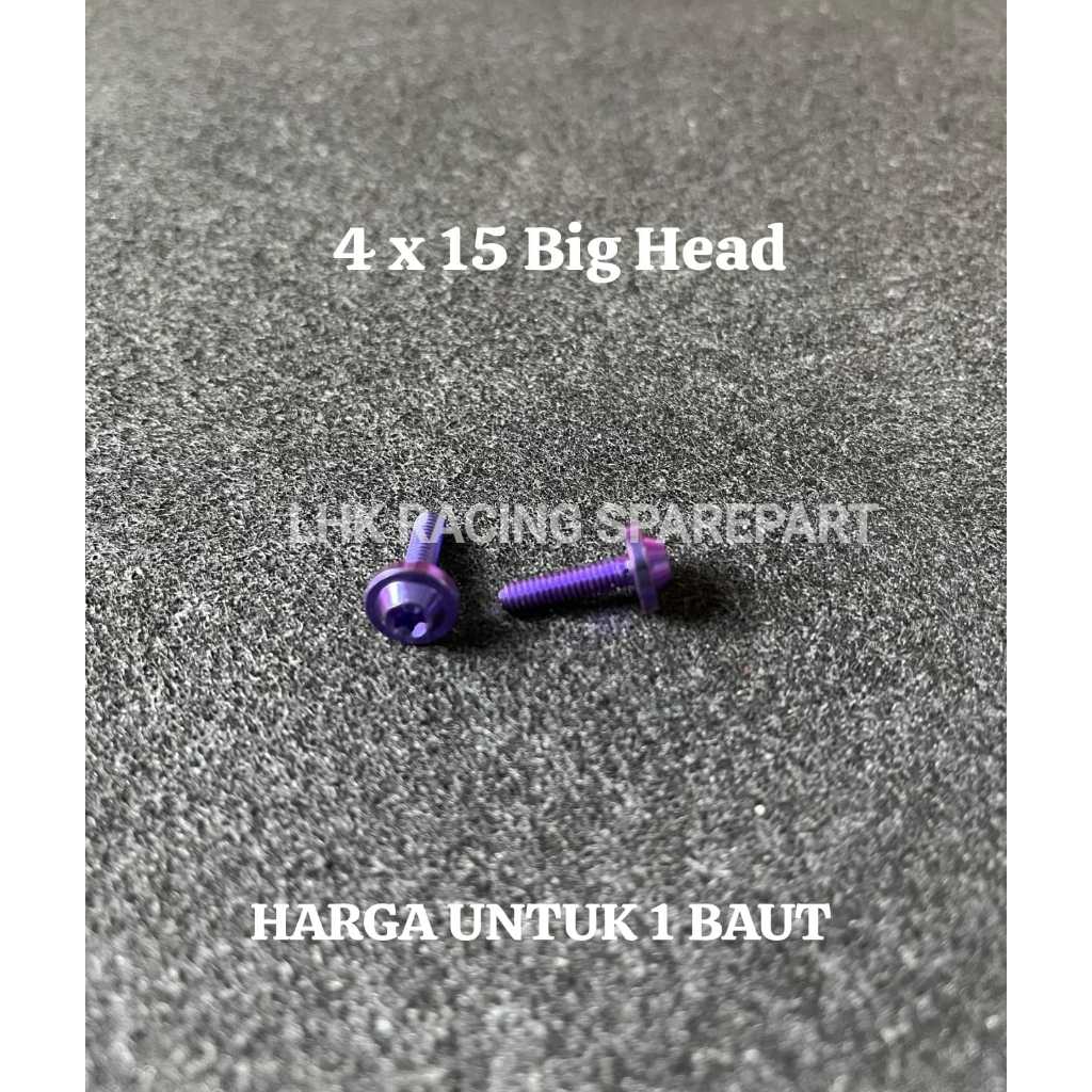 Jual Baut probolt titanium ukuran M4 drat 6 payung big head | Shopee Indonesia