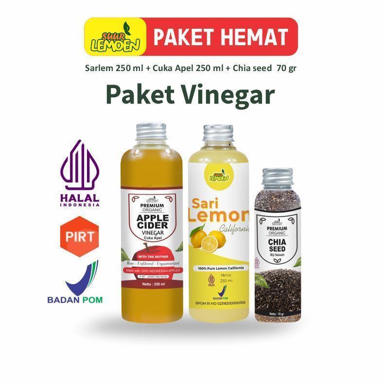 Jual SUUR LEMOEN Paket Sehat 3IN1 Cuka Apel 250ml Sari Lemon 250ml Chia ...