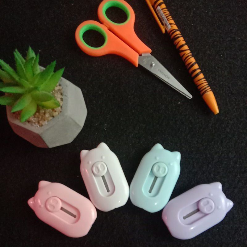Jual [IG35] | Cutter mini bentuk Pig lucu warna-warni pisau kecil keren ...