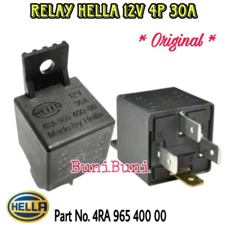 Jual RELAY HELLA 12V KAKI 4 PIN 30A ORIGINAL Untuk Relay Lampu ...