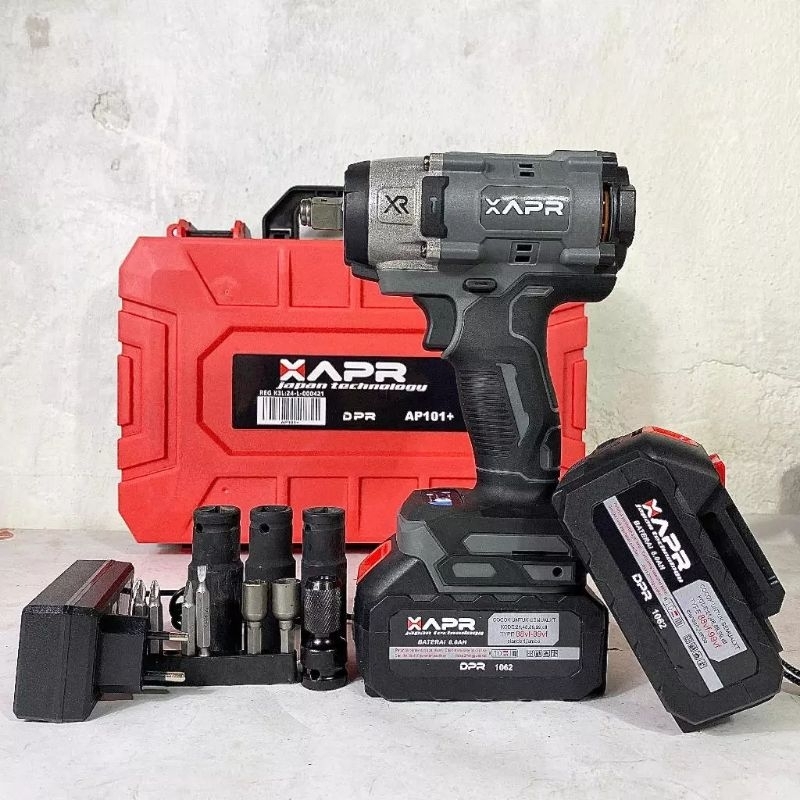 Jual Mesin Impact Wrench APR Original 2 Batre Set Koper | Shopee Indonesia