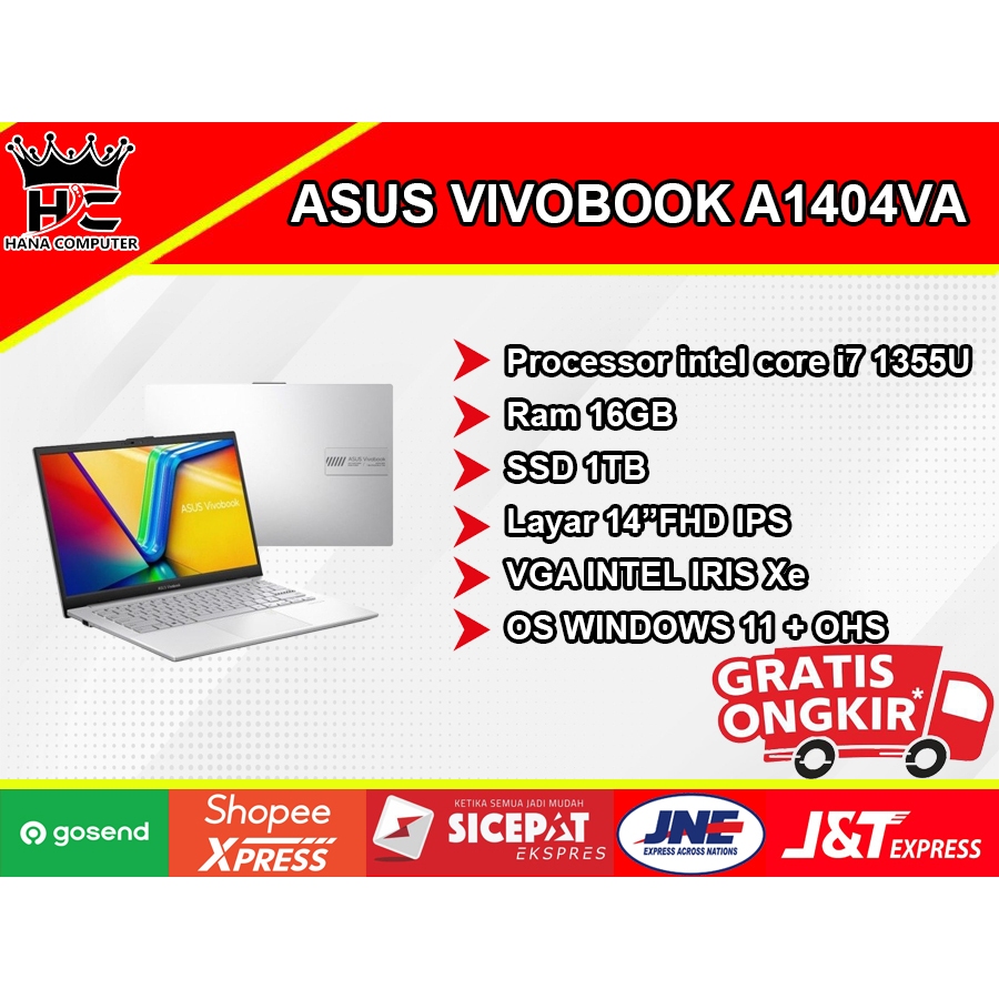 Jual Asus Vivobook 14 A1404VA-VIPS751 /Core i7-1355U/16GB/1TB SSD/14 ...