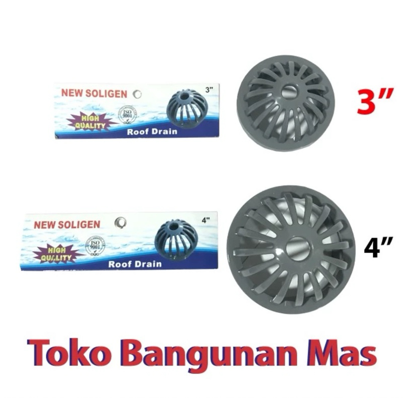 Jual Roof Drain SOLIGEN 2 inch - 4 inch PVC Saringan Pembuangan Talang ...