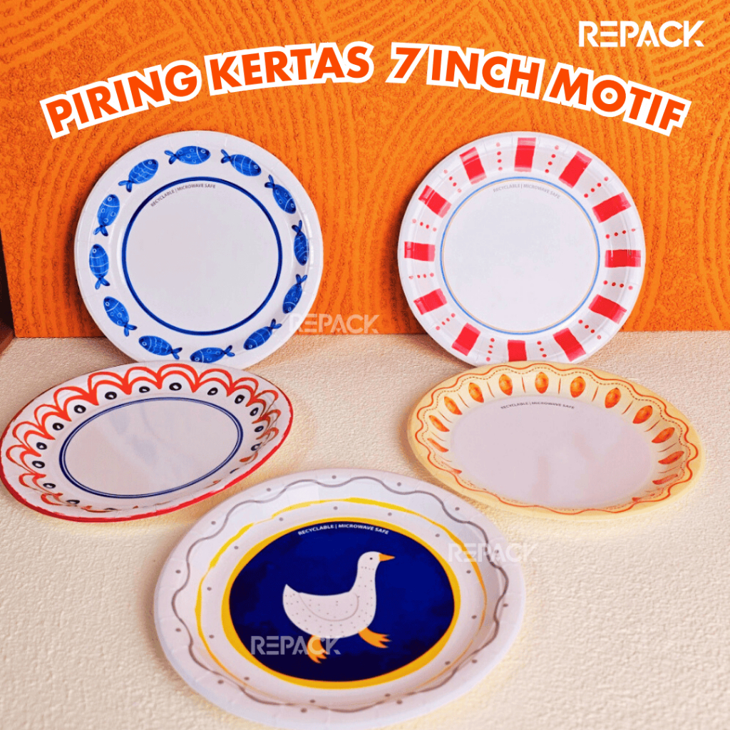 Jual PIRING MAKAN KERTAS 7 INCH PAPER PLATE MOTIF PIRING PESTA ...