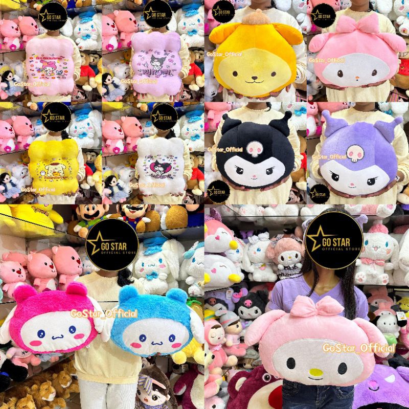 Jual Bantal Boneka Kepala Sanrio Viral Cinnamoroll Kuromi Pompompurin My Melody Soft Lembut ...
