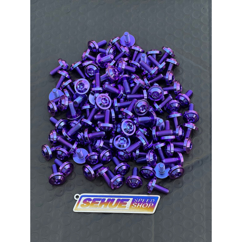 Jual Baut titanium blue purple bighead original vietnam | Shopee Indonesia