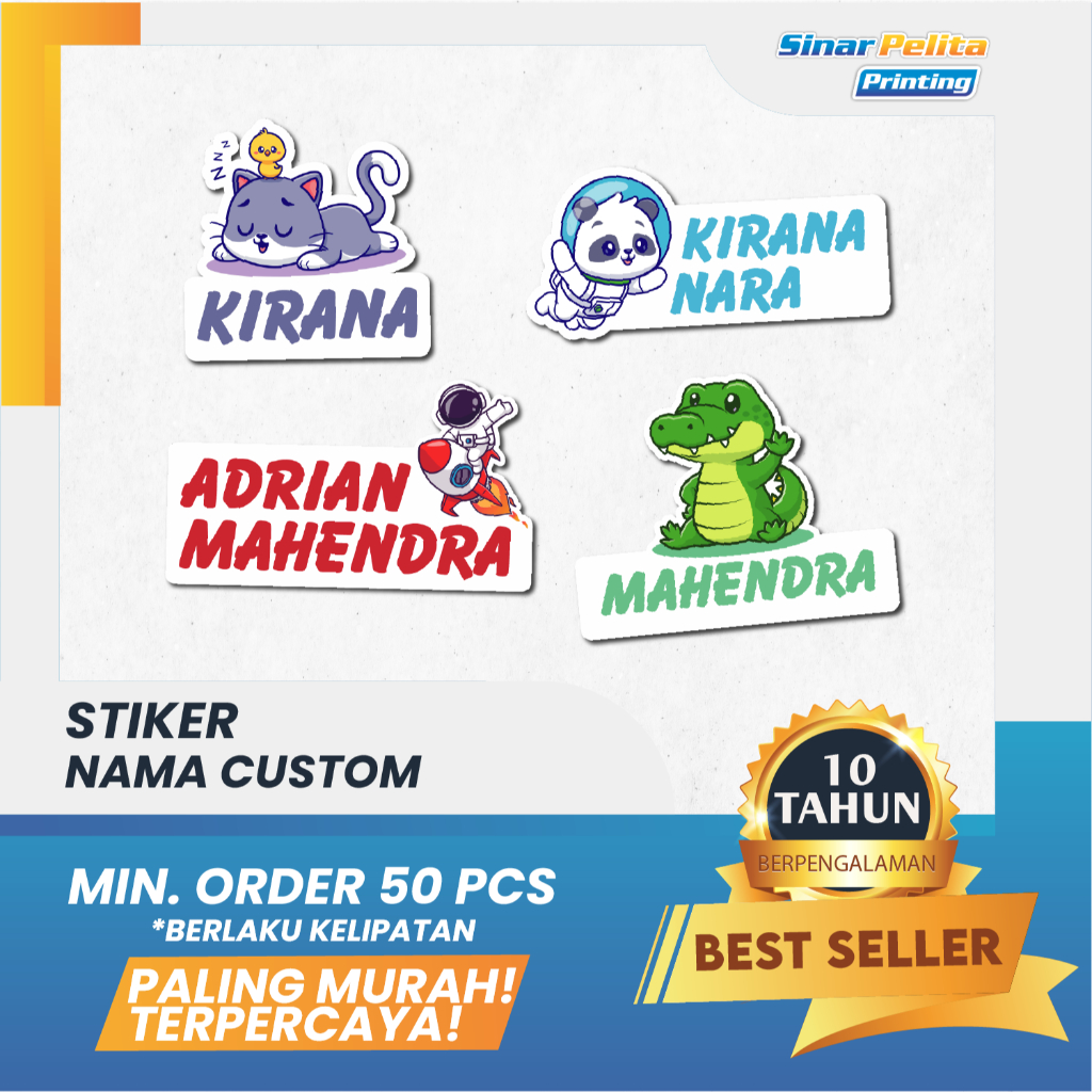 Jual Stiker Nama Anak | Stiker Label Nama Anak Custom | Stiker Karakter ...