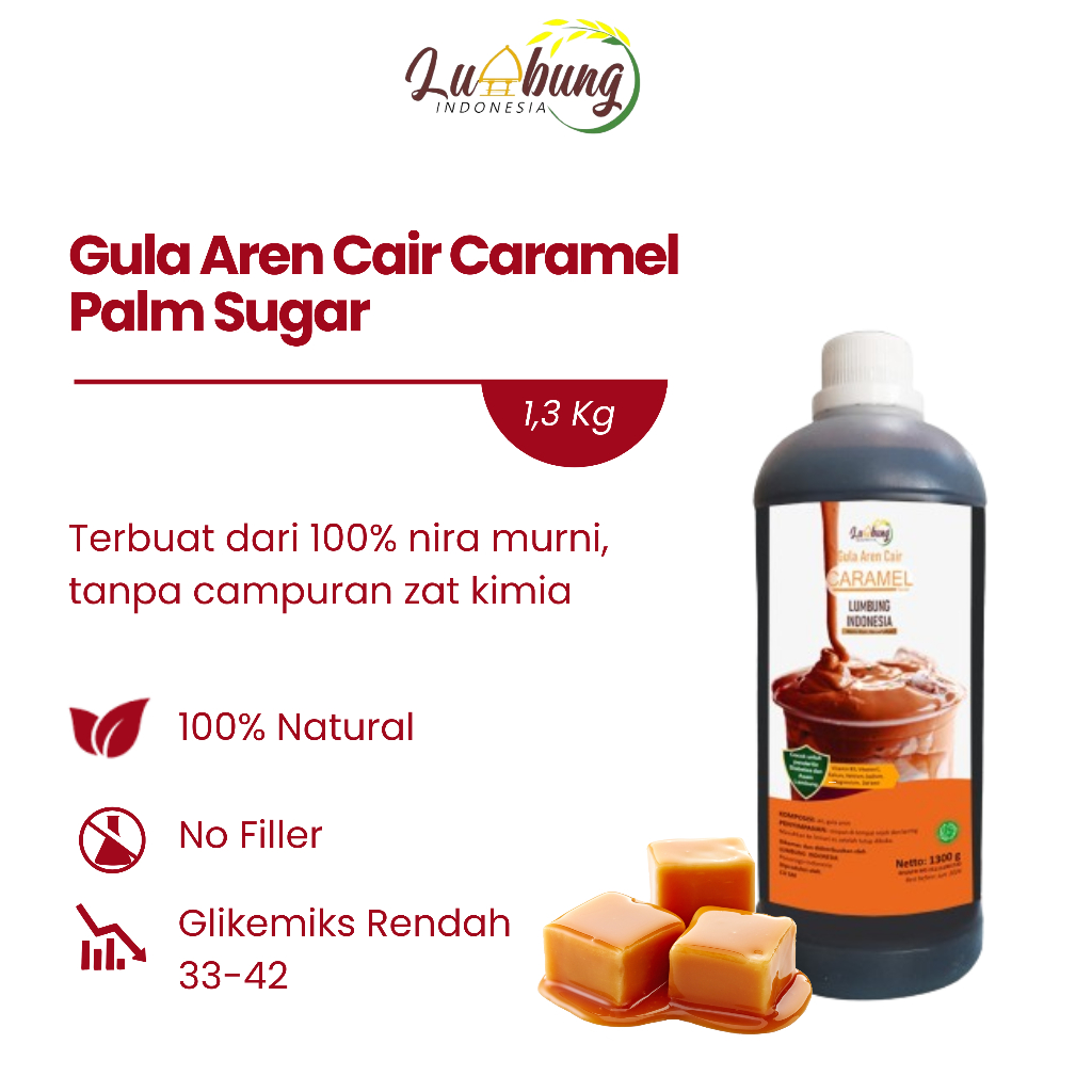 Jual Gula Aren 33 Caramel Premium Brown Sugar Asli Organik 1,3 kg ...