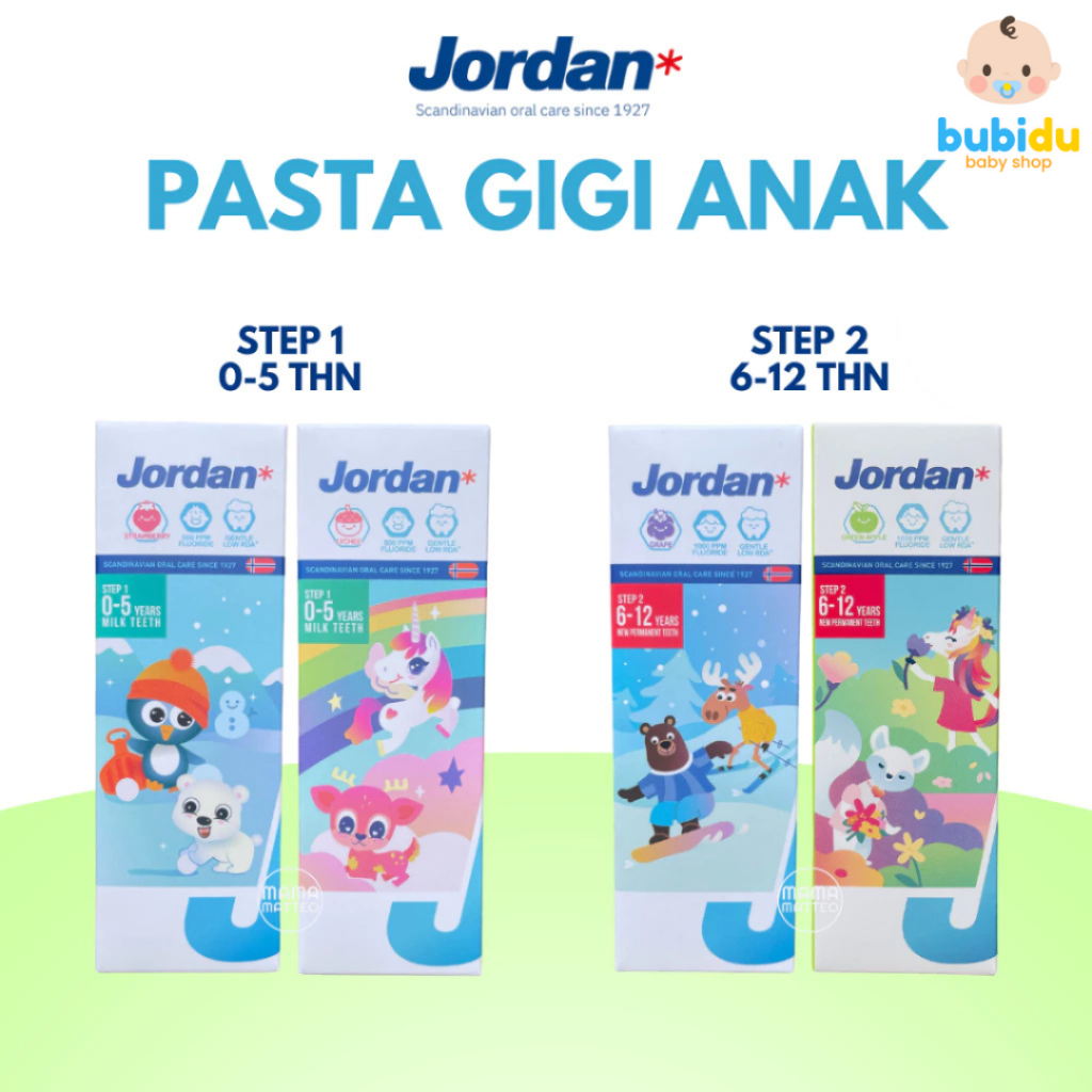 Jual JORDAN Kids Toothpaste 75gr Step 1 & 2 | Pasta Gigi Odol Anak Bayi ...