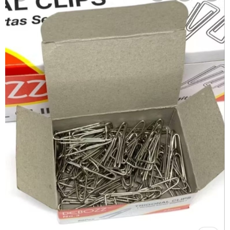 Jual KLIP NO 03 DEBOZ PER BOX isi 60 pcs/PENJEPIT KERTAS/KLIP SEGITIGA ...