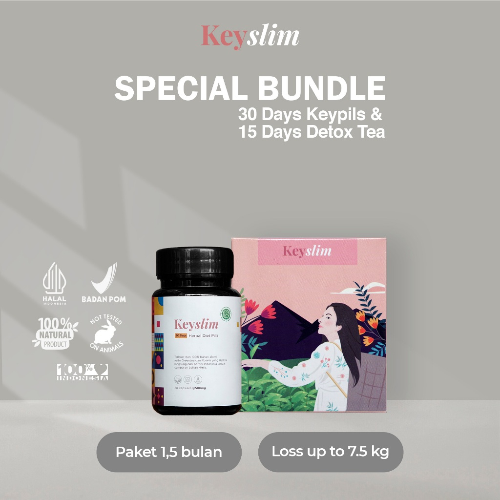 Jual [Bundle KS-2] 15 Day Detox tea KEYSLIM + 30 Day KEYPills by Fahira ...