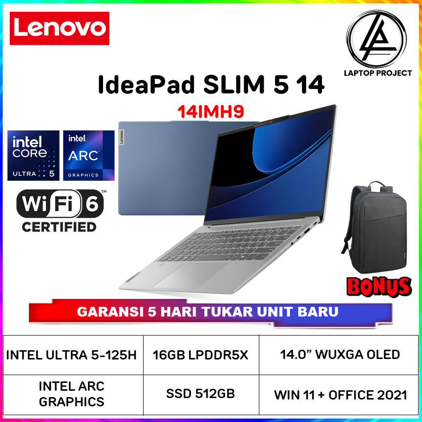 Jual LENOVO IdeaPad Slim 5 14IMH9 Ultra 5-125H 16GB 512GB 14" WUXGA OLED W11 OHS | Shopee Indonesia