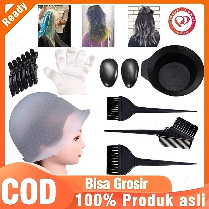 Jual {Beauty.power} Topi Semir Cat Rambut Silikon set Pencelup Pewarna ...