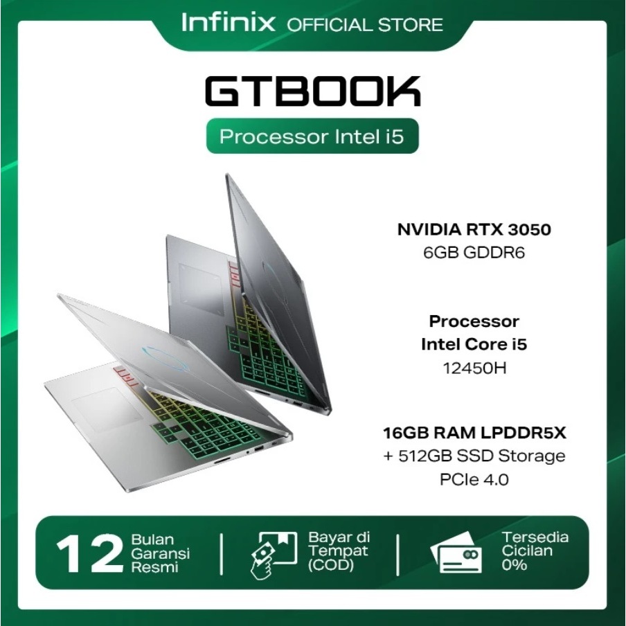 Jual Infinix GT Book - Intel Core i5-12450H - Nvidia RTX 3050 6GB GDDR6 - RAM 16GB - SSD 512GB ...