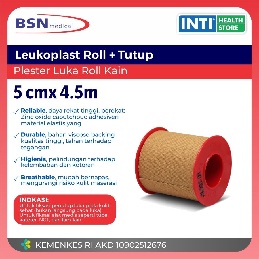 Jual BSN | Leukoplast Roll + Tutup 5 cm x 4,5 m | Plester Kain Leukoplast | Shopee Indonesia
