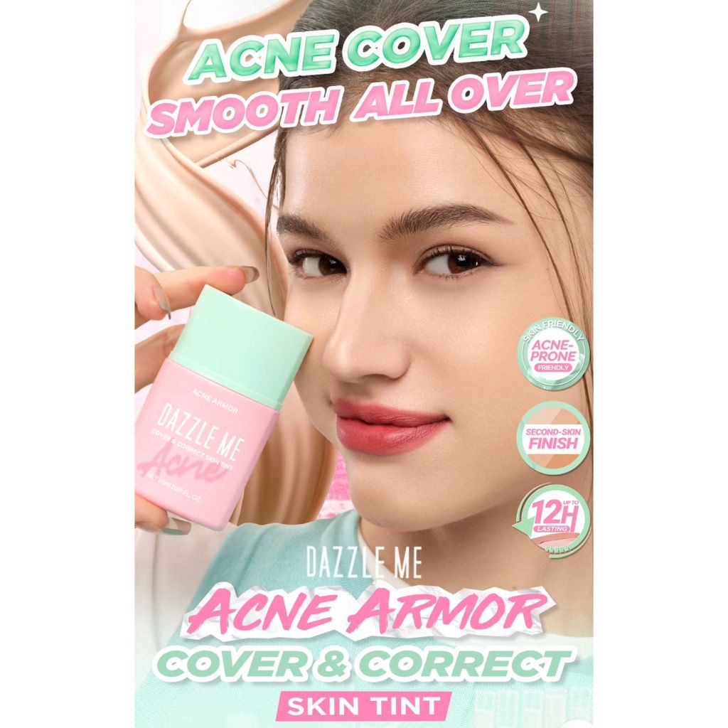 Jual BPOM DAZZLE ME Acne Armor Cover & Correct Skin Tint Beauty Liquid ...