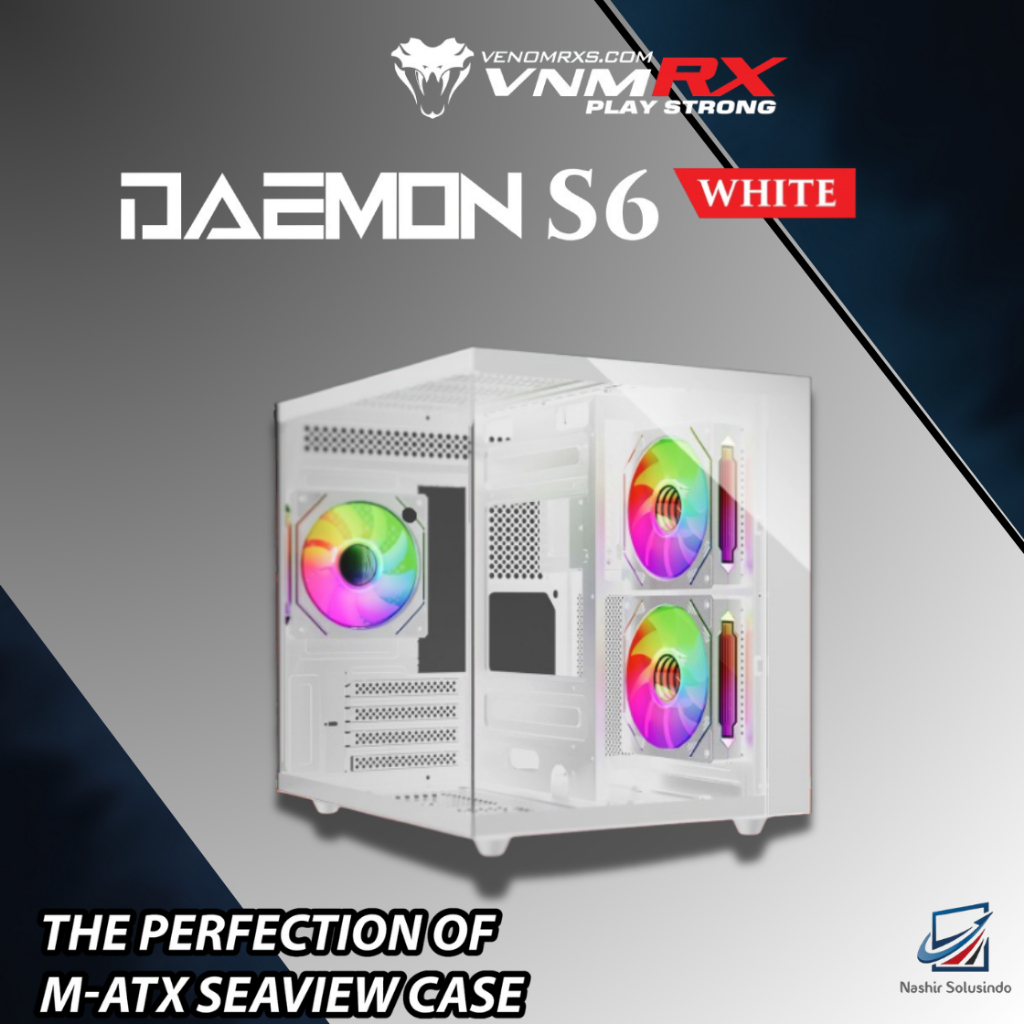 Jual Casing Venom RX DAEMON Continental S6 White M_ATX Gaming Case ...
