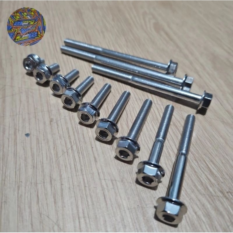 Jual baut stainless 2kunci ukuran m6 drat 10 original heng thailand | Shopee Indonesia