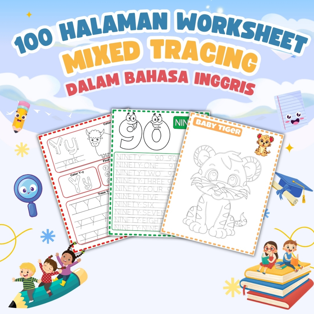 Jual 100 LEMBAR WORKSHEET PRINTABLE MIXED TRACING VOL.1| WORKSHEET PDF ...