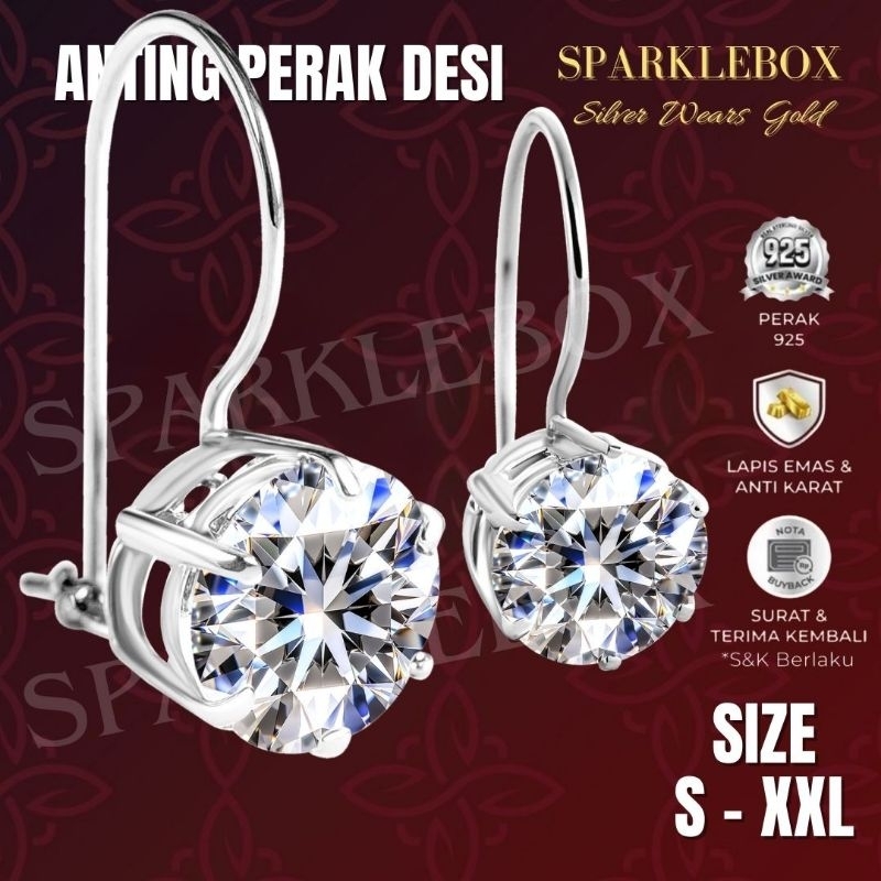 Jual Anting Perak Asli DESI Bersertifikat / Anting Silver 925 Asli / Anak Dewasa Lapis Emas ...
