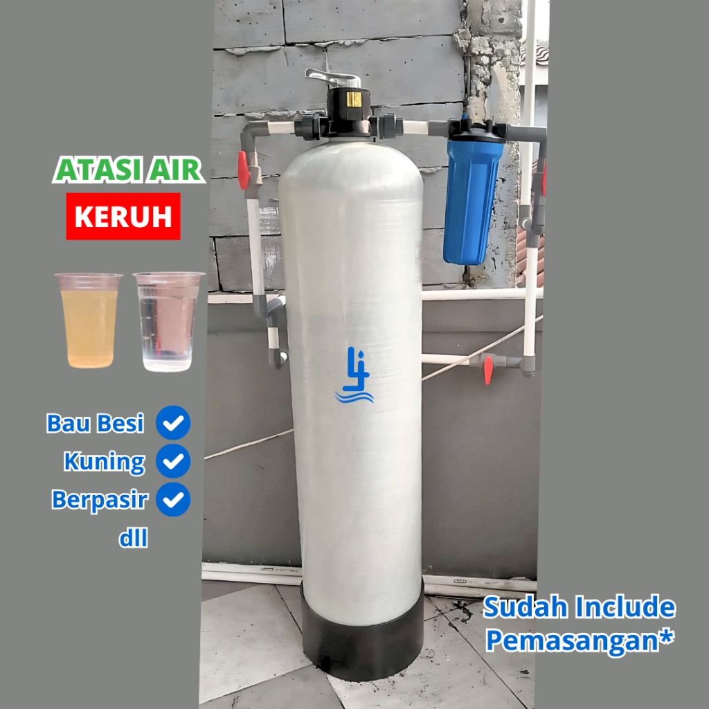 Jual Paket Tabung Filter Penjernih Air FRP 1354 inch Plus Isi Media ...