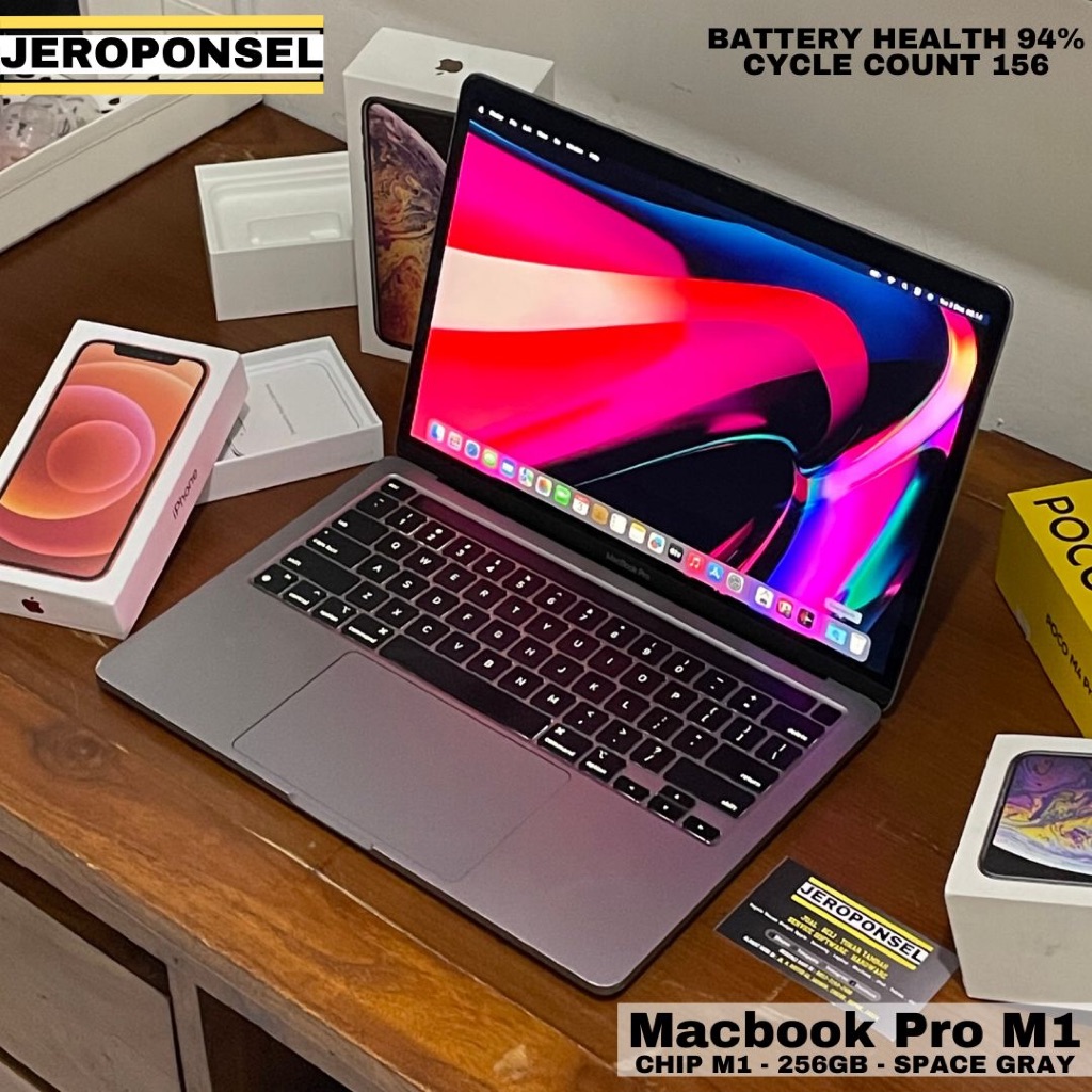 Jual MACBOOK PRO M1 256GB GRAY BATTERY 94% CC 159 FULL SET ORIGINAL ...