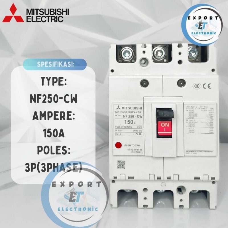 Jual MCCB Breaker MITSUBISHI 3P NF250-CW 150A | Shopee Indonesia