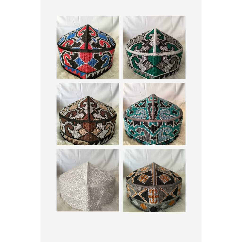 Jual peci songkok pakistan bordir/ peci sholatkopyah pakistan bordir ...
