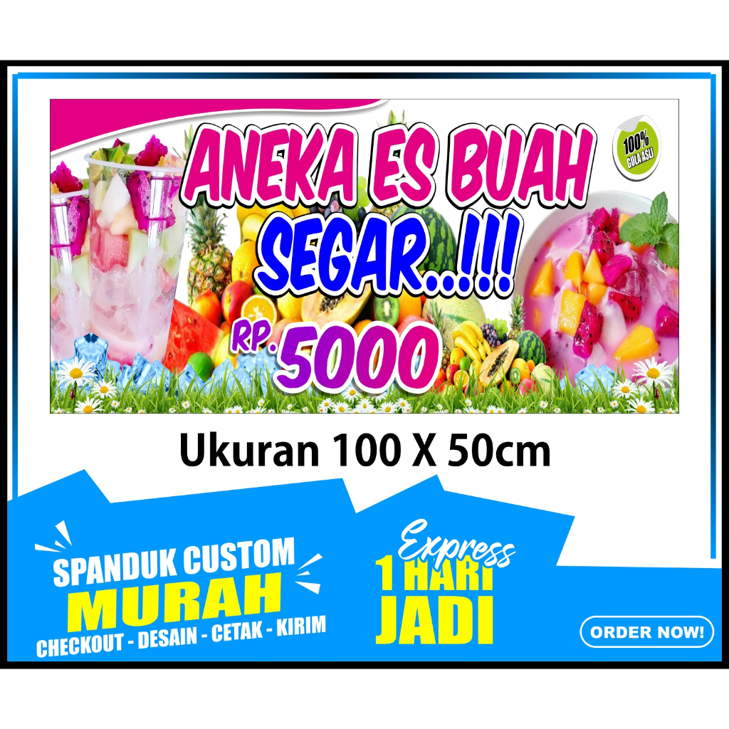 Jual Banner ES BUAH, Spanduk SOP BUAH ukuran 100x50 / Banner ES BUAH ...