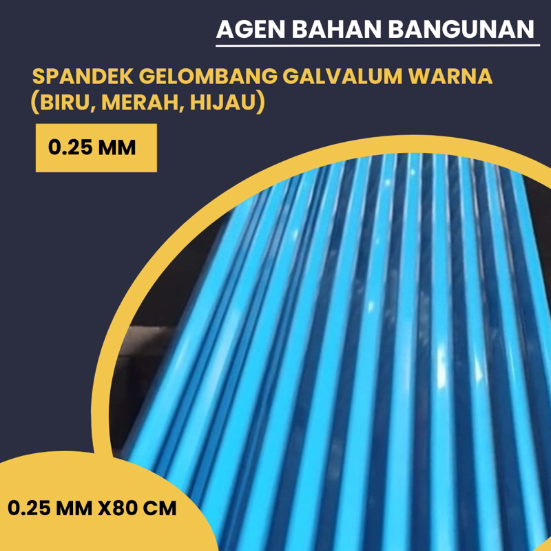 Jual Seng Galvalum Gelombang Warna (Biru, Merah, Hijau), Tebal 0.25mm ...